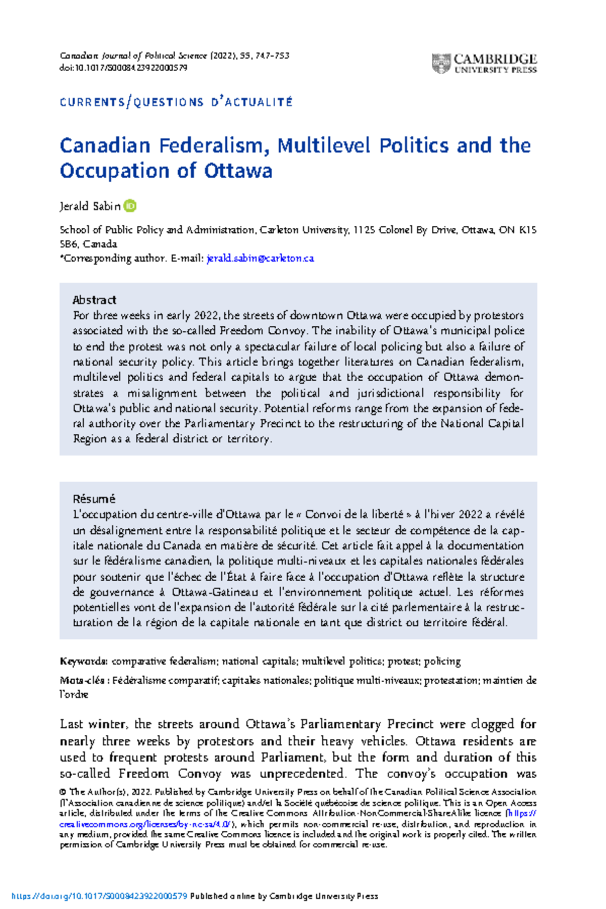Div class title canadian federalism multilevel politics and the ...