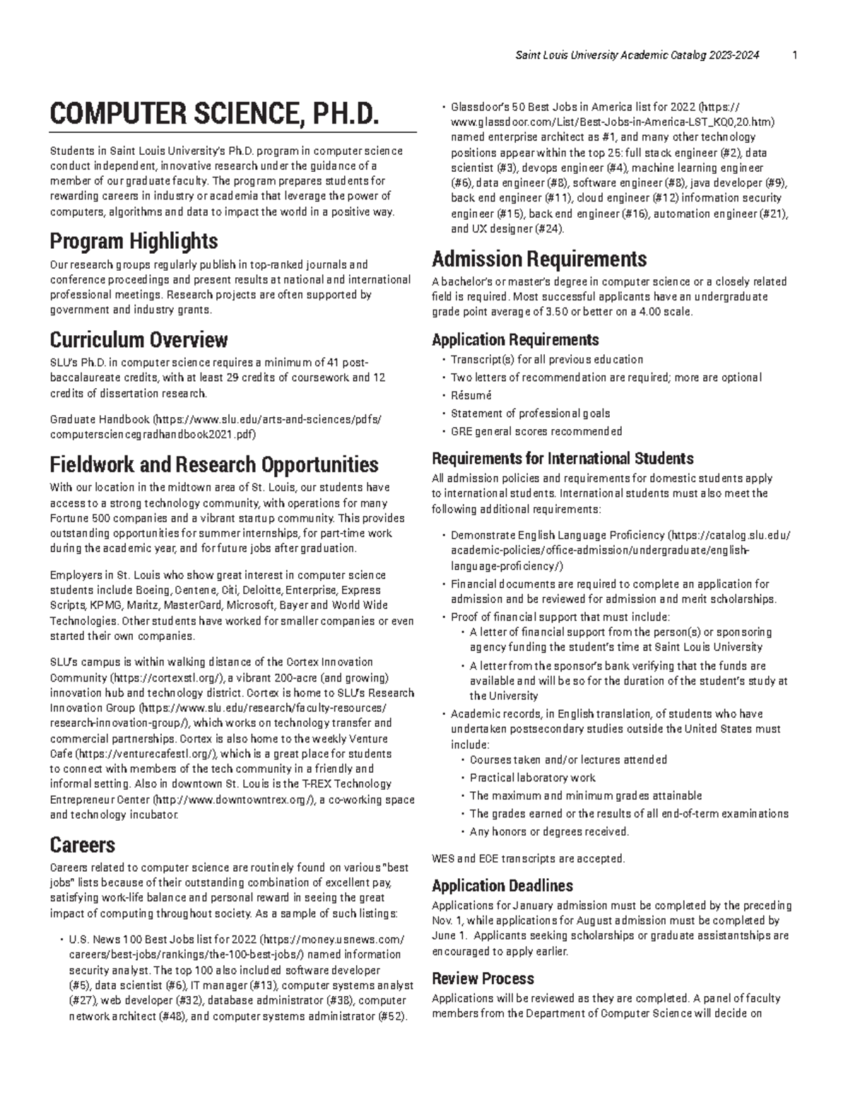 Computer-science-phd - Saint Louis University Academic Catalog 2023 ...