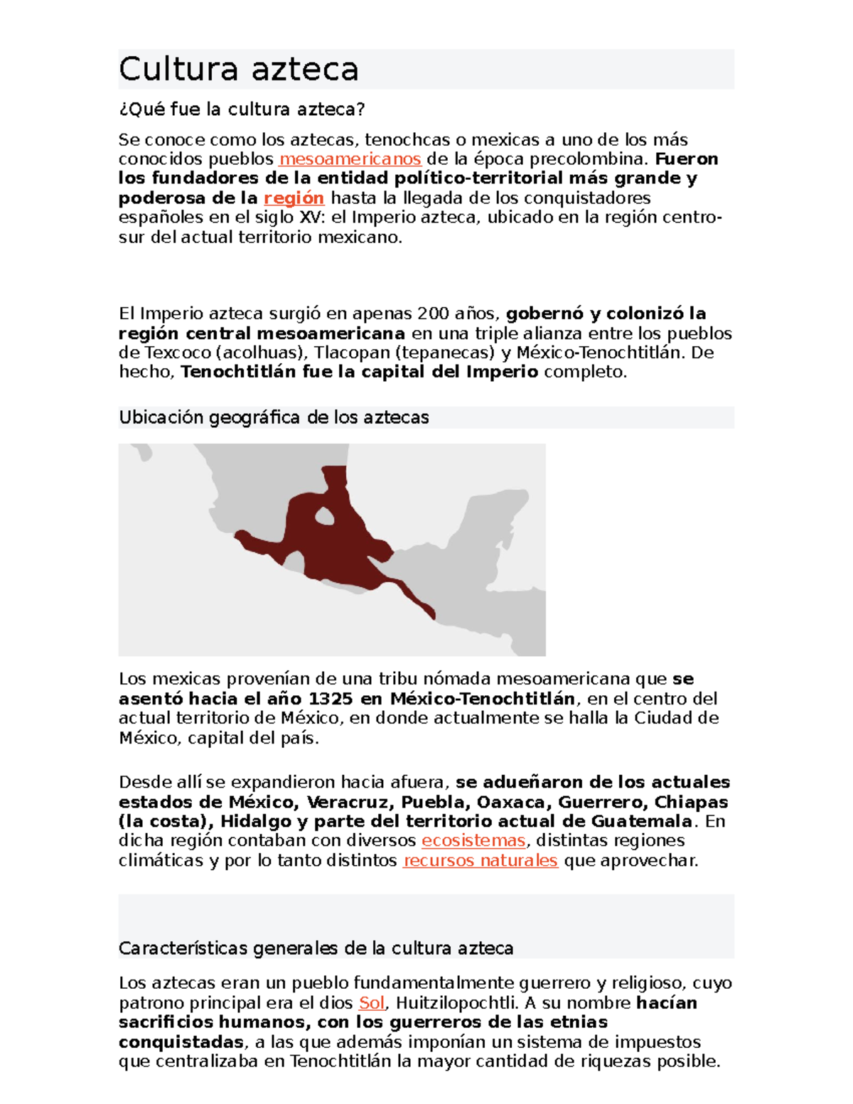 Cultura azteca - 2022 - Cultura azteca ¿Qué fue la cultura azteca? Se ...