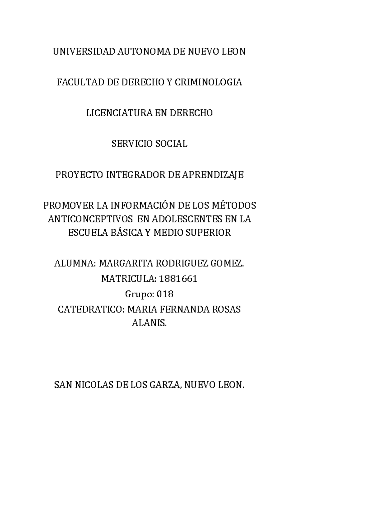 PIA SS - PIA SERVICIO SOCIAL - UNIVERSIDAD AUTONOMA DE NUEVO LEON ...
