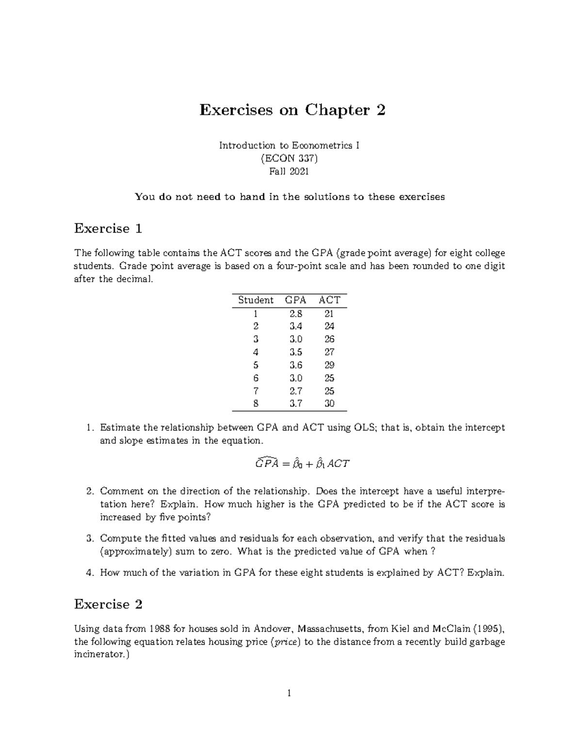Chapter 2 Exercises 2 Lecture Slides For Practice Exercises On Chapter 2 Introduction To