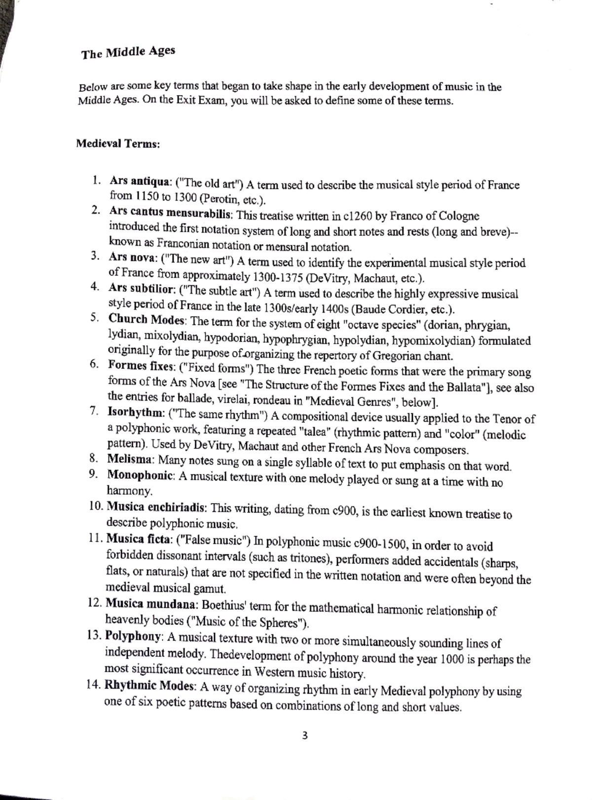 Music History Exit Exam Study Guide - MUSC10001 - Studocu