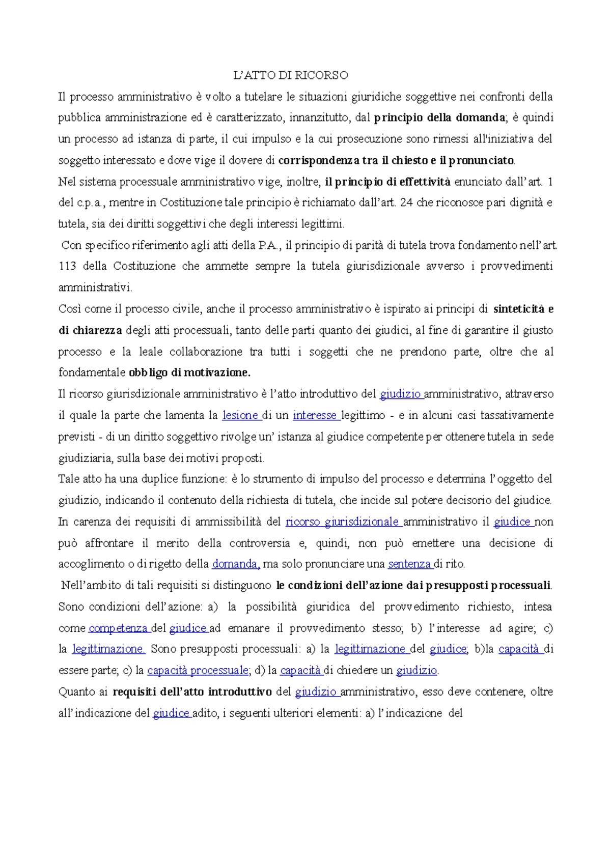 atto di ricorso come e quando si svolge - L’ATTO DI RICORSO Il processo ...