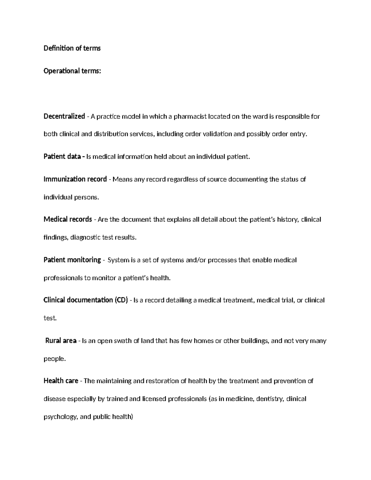 Definition of terms operational terms - Definition of terms Operational ...