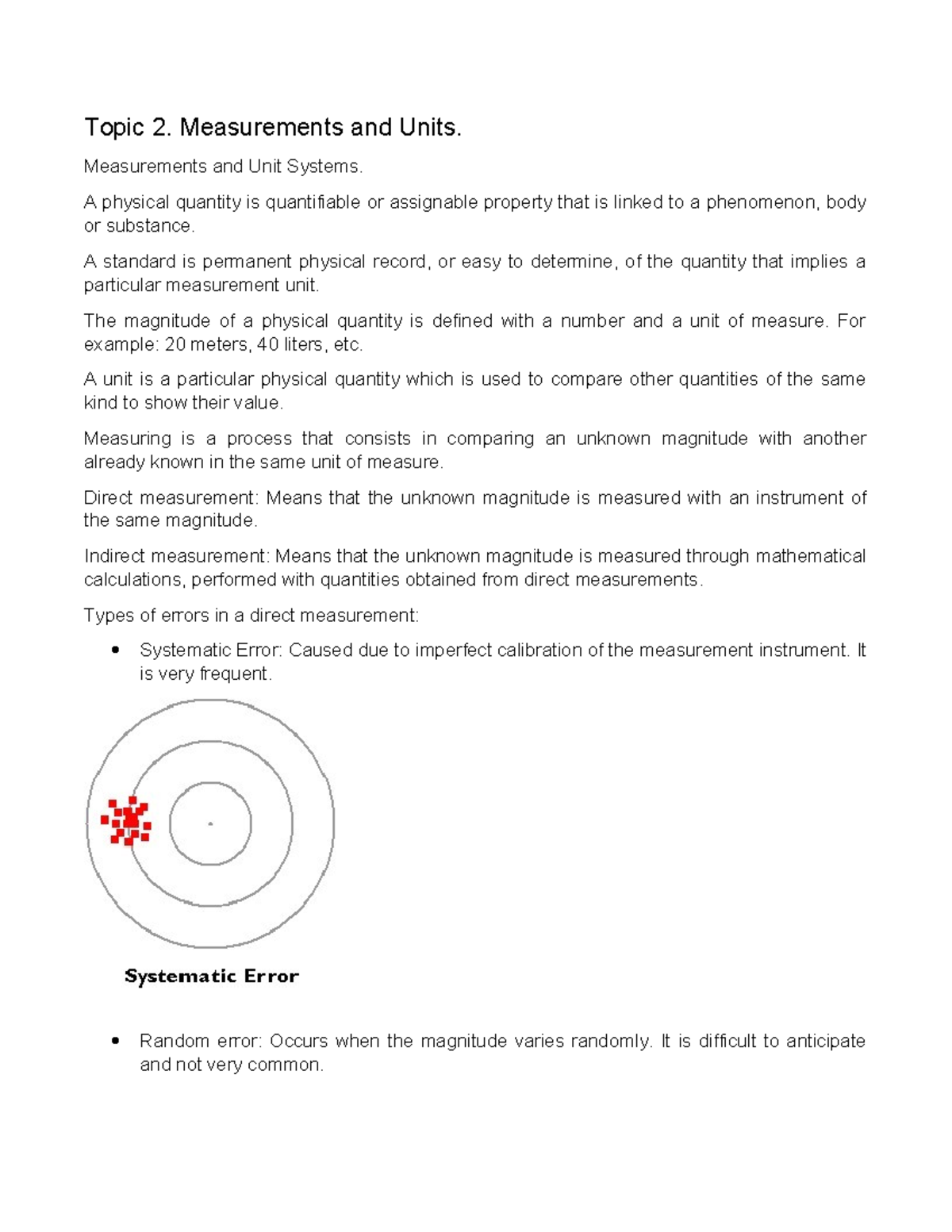 Topic 2 Matter and energy - Topic 2. Measurements and Units ...