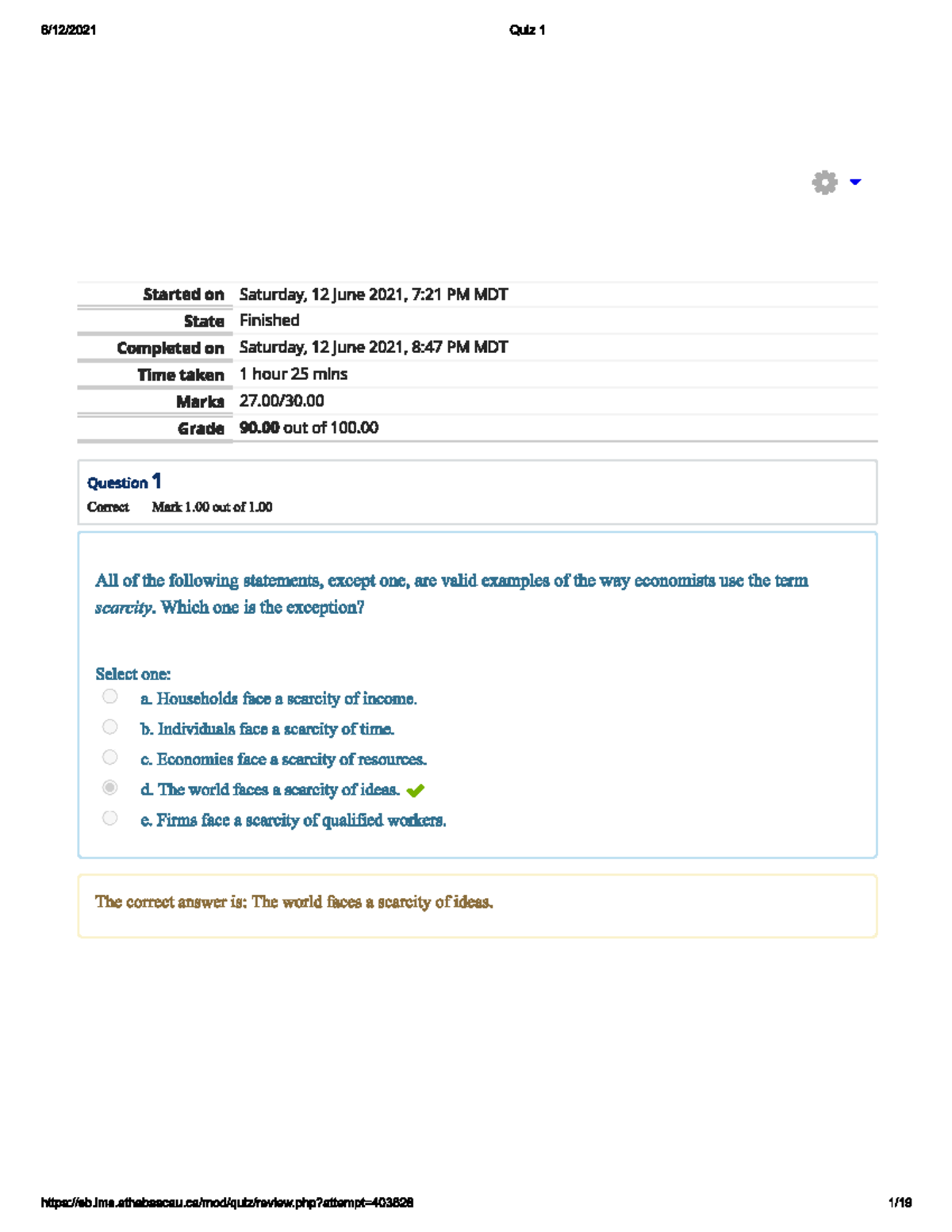 Microeconomics Multiple Choice Questions Answewrs (Practice) Chap 1 ...