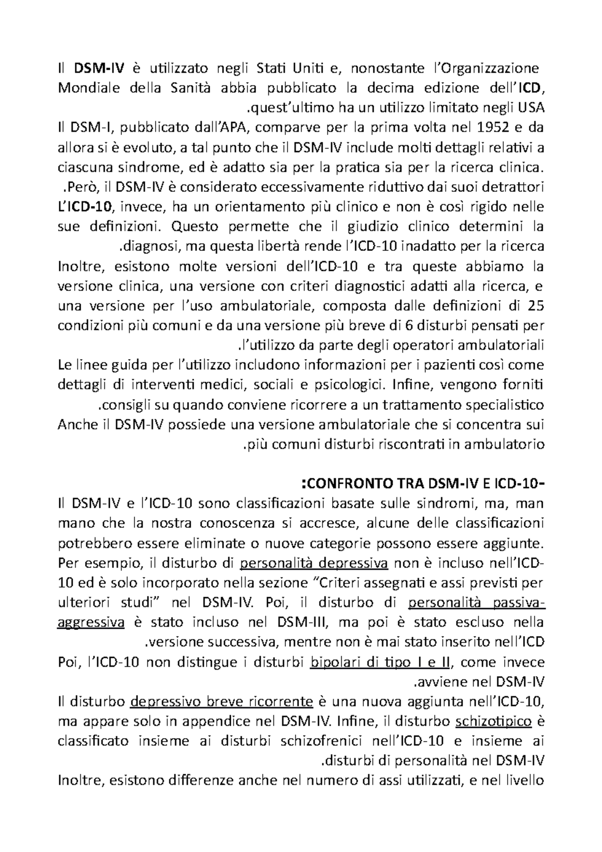 DMS-IV e ICD-10 - appunti di psicopatologia clinica - Il DSM-IV è ...
