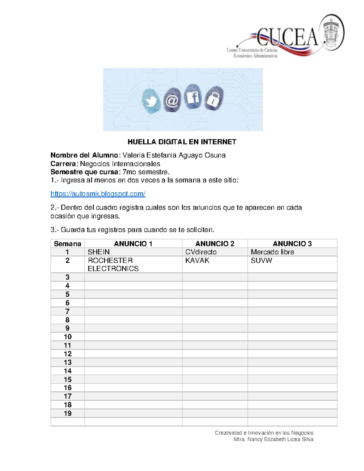 Matriz Huella Digital-AOVE - Creatividad e Innovación en los Negocios ...