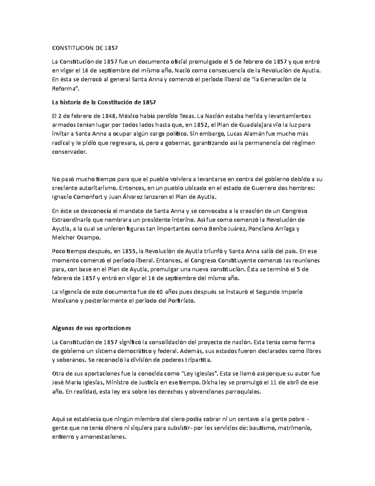Constitución 1857 - espero y te sirva - CONSTITUCION DE 1857 La ...