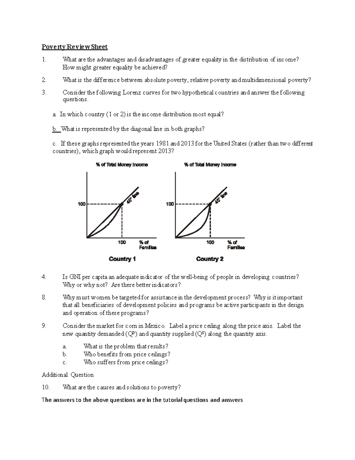 Poverty Review Sheet - all important questions - Poverty Review Sheet ...
