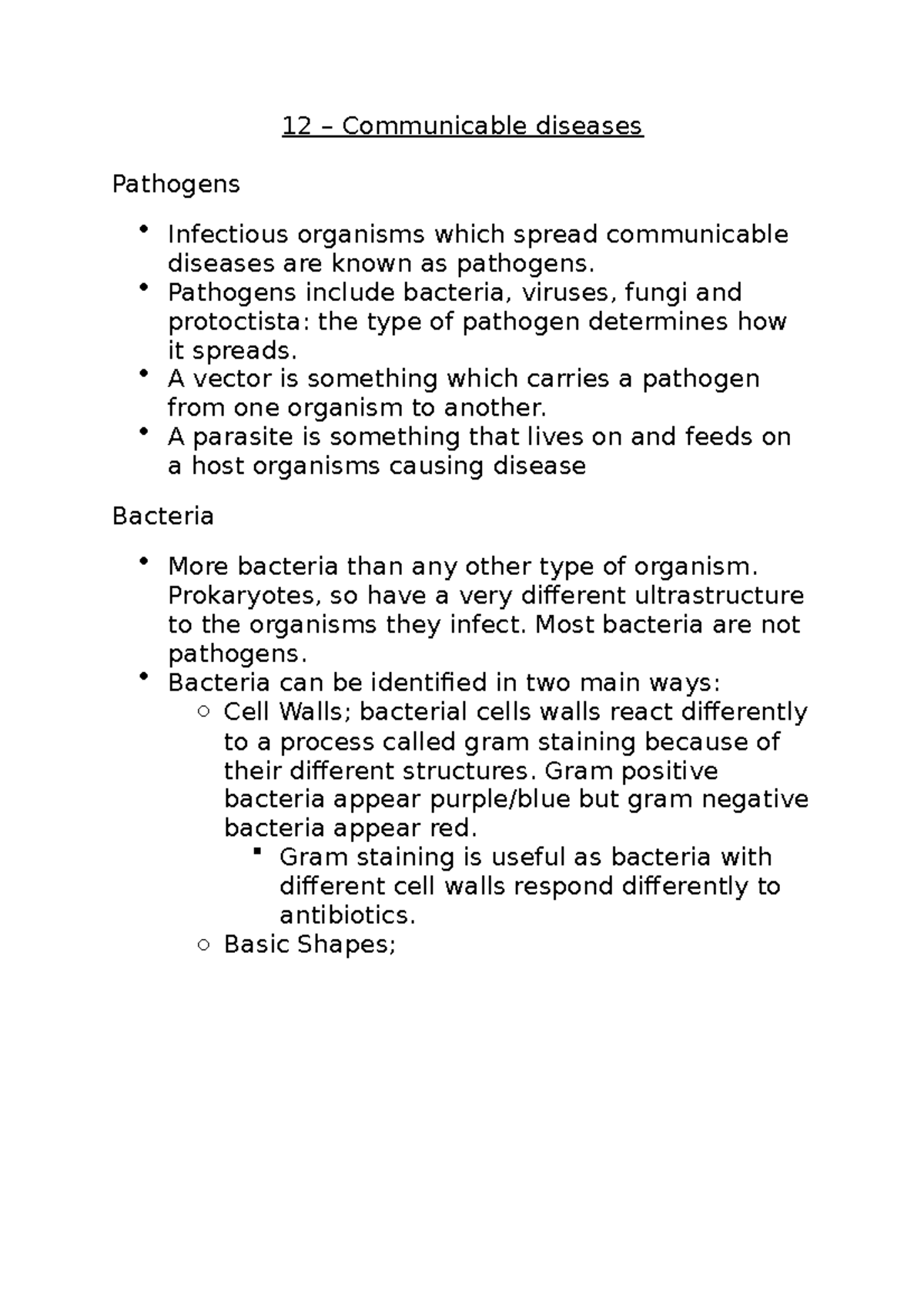 12 - Communicable diseases - 12 – Communicable diseases Pathogens ...