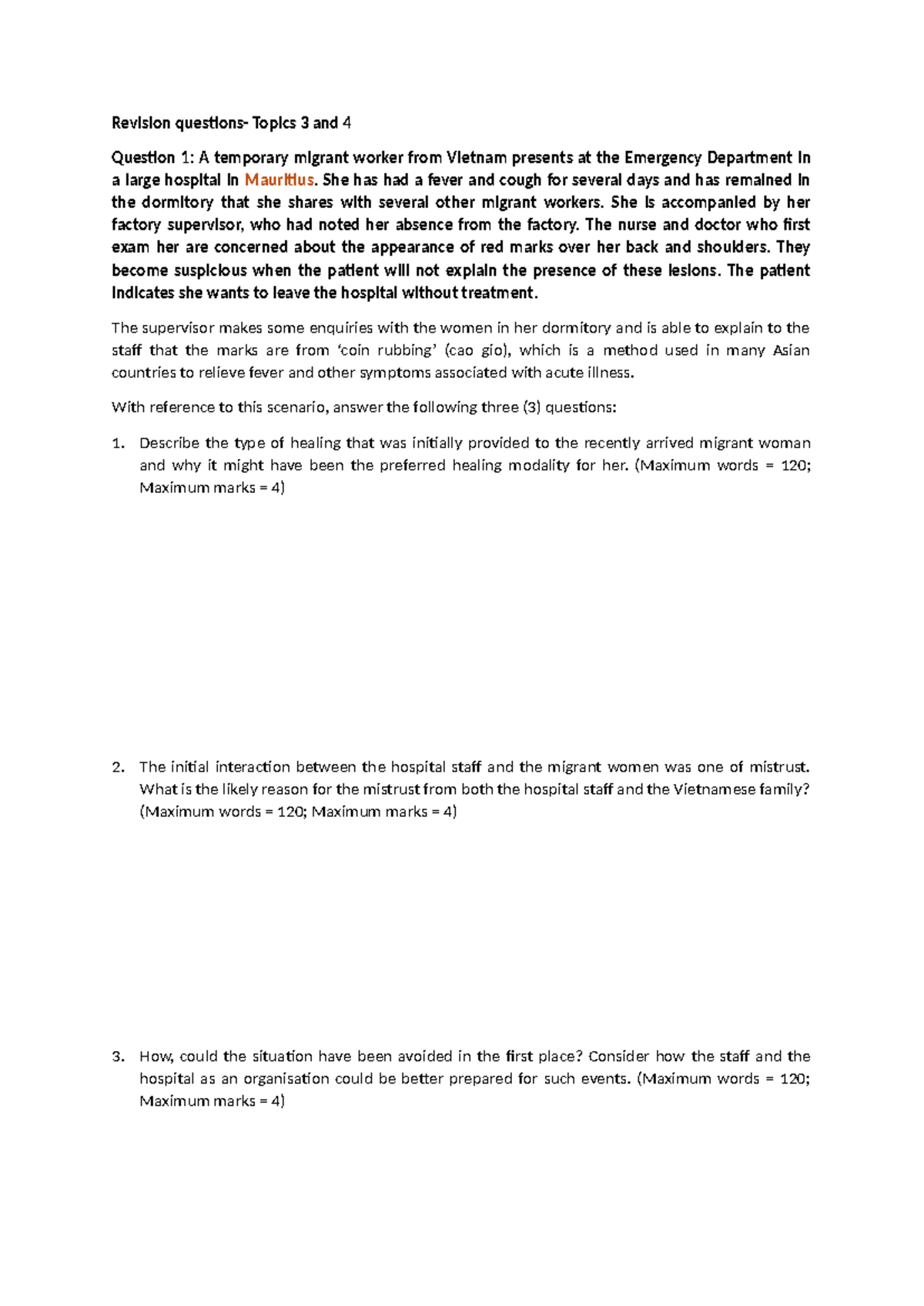 Topic 3,4 questions - cxx - Revision questions- Topics 3 and 4 Question ...