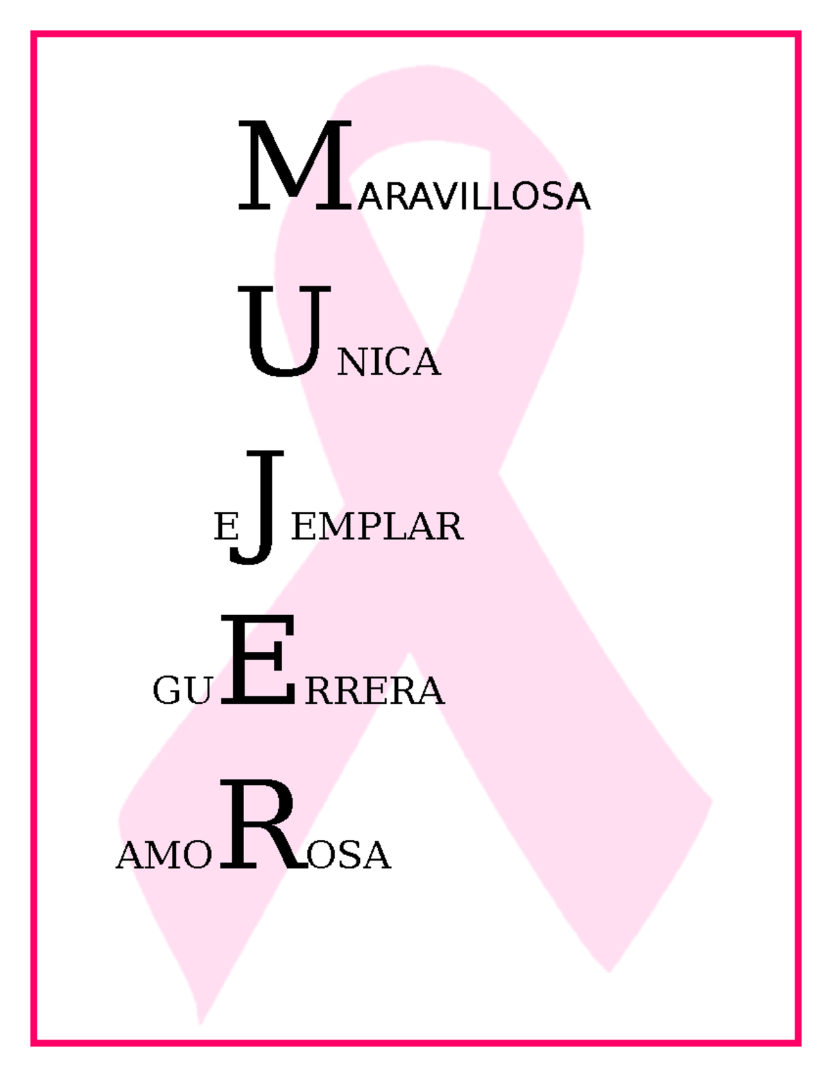 Acrostico Mujer - libros - MARAVILLOSA UNICA EJEMPLAR GUERRERA AMOROSA ...