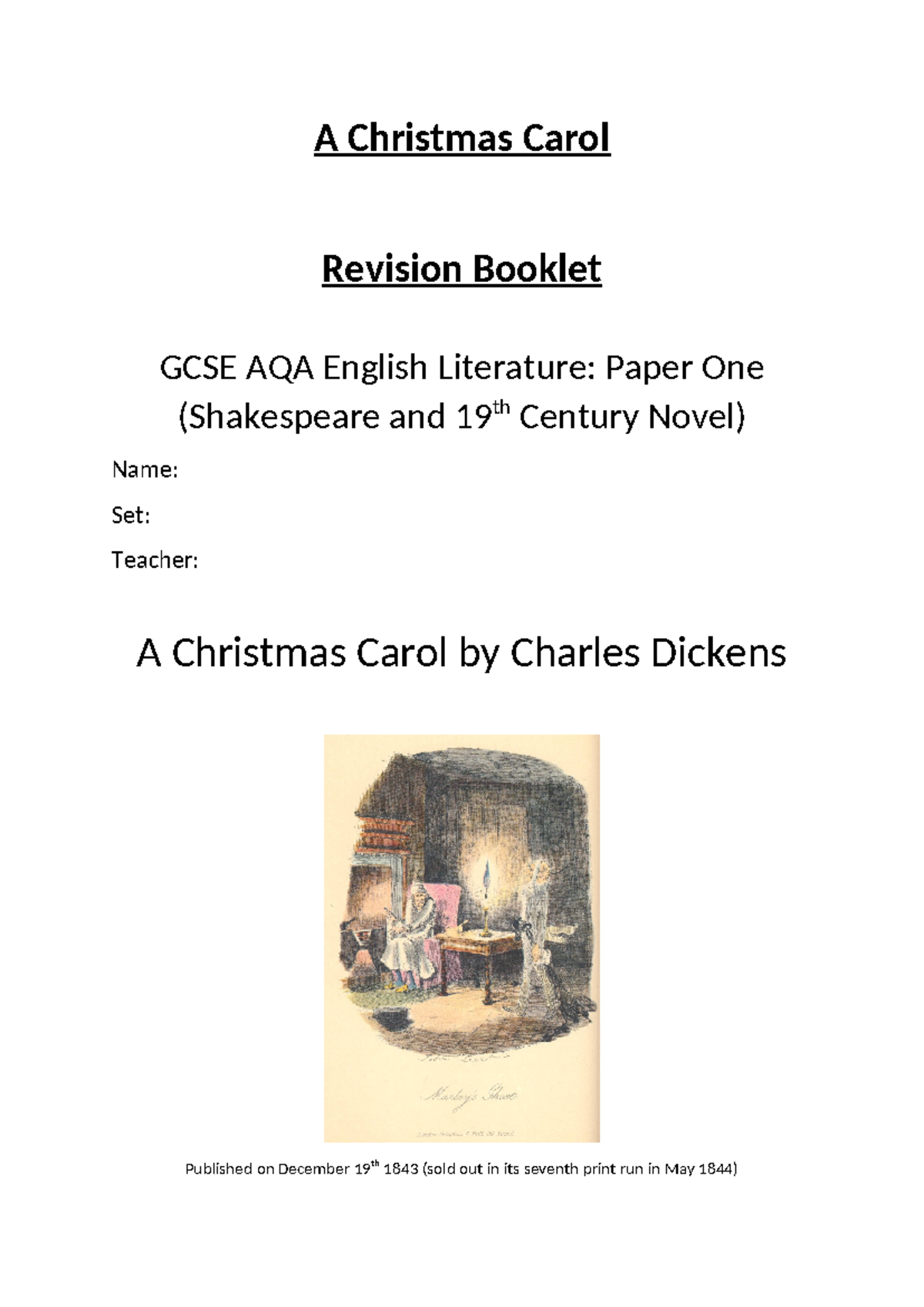 A-Christmas-Carol-simple-revision-booklet - A Christmas Carol Revision ...
