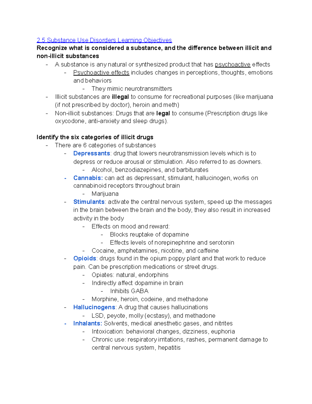 CLP EXAM 3 - Exam 3 notes - 2 Substance Use Disorders Learning ...