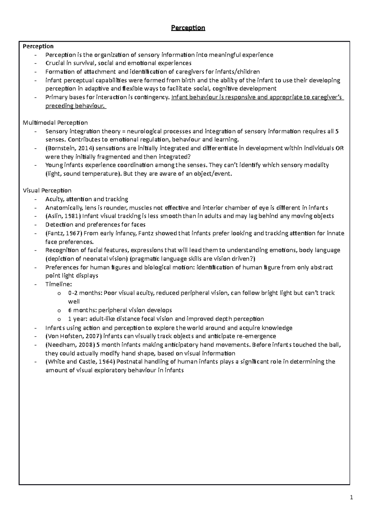 Exam Notes PBS 1 - Summary Psychology - Perception Perception ...