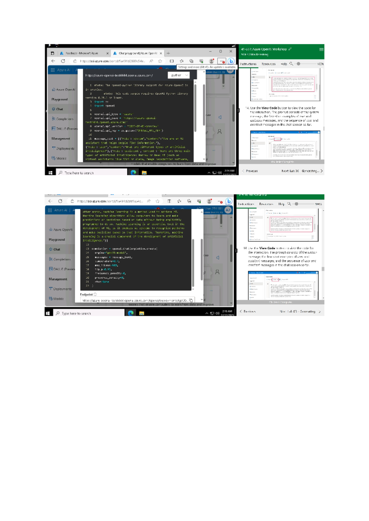 Azure Open AI - OpenAi - OpenAIAzure - DallE-Playground x #Note: The ...