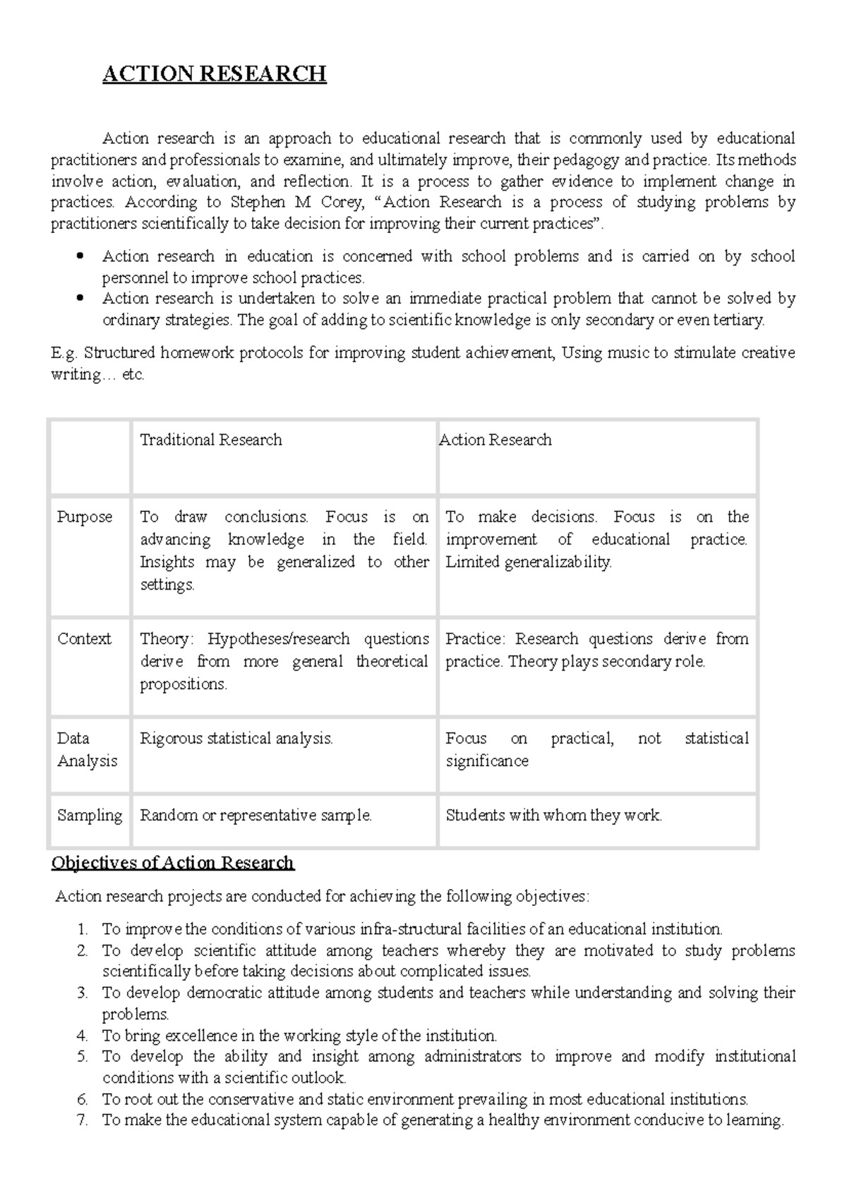 Action Research - ACTION RESEARCH Action research is an approach to ...