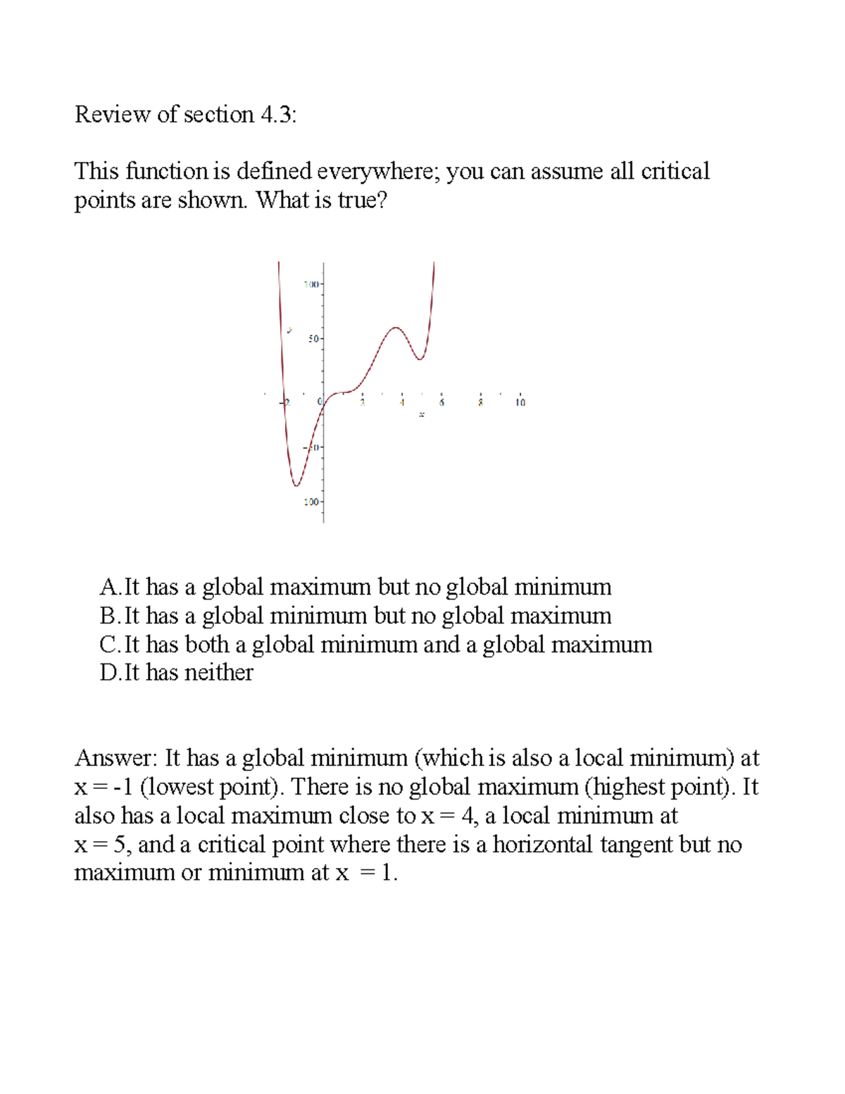 S20Ch4Sec4 - Chapter 4.4 - Review of section 4: This function is ...