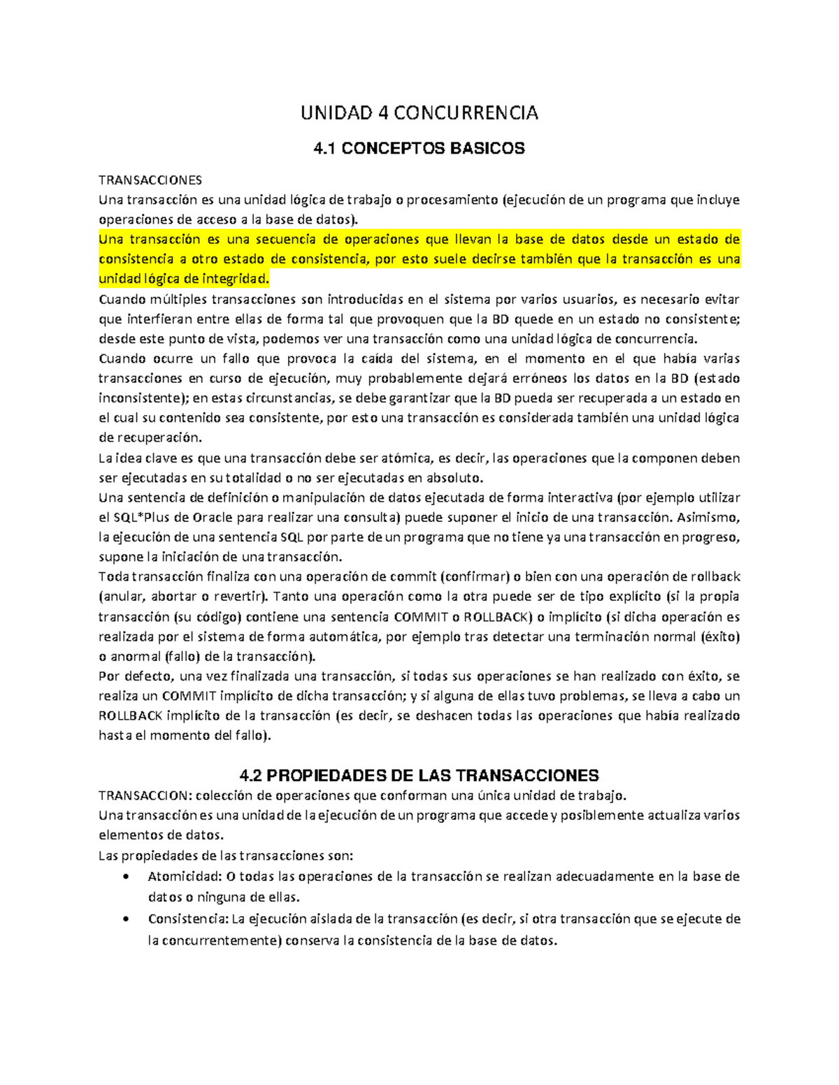 Concurrencia Unidad 4 - Resumen completo - UNIDAD 4 CONCURRENCIA 4 ...