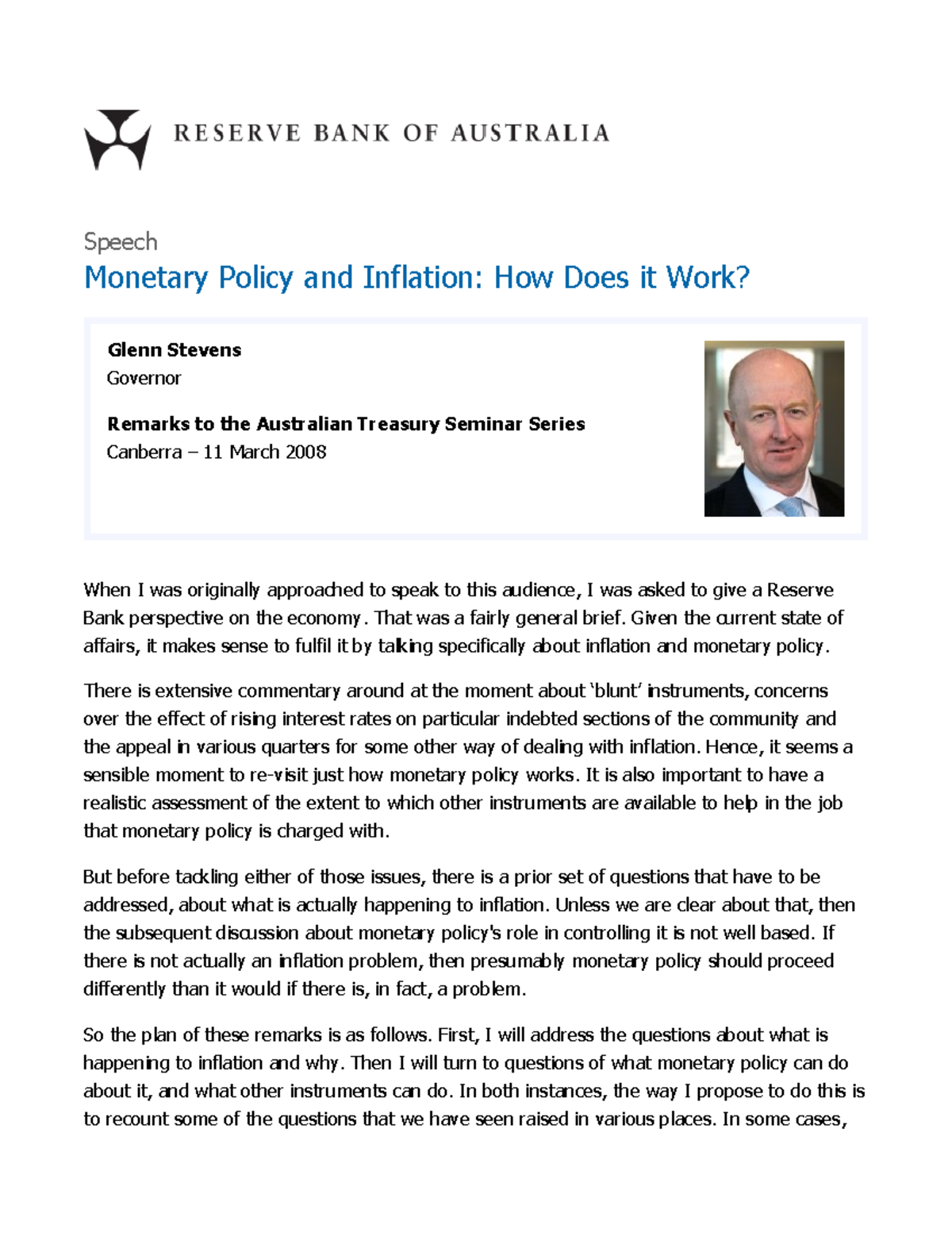 Reading MP - Speech Monetary Policy and Inflation: How Does it Work ...