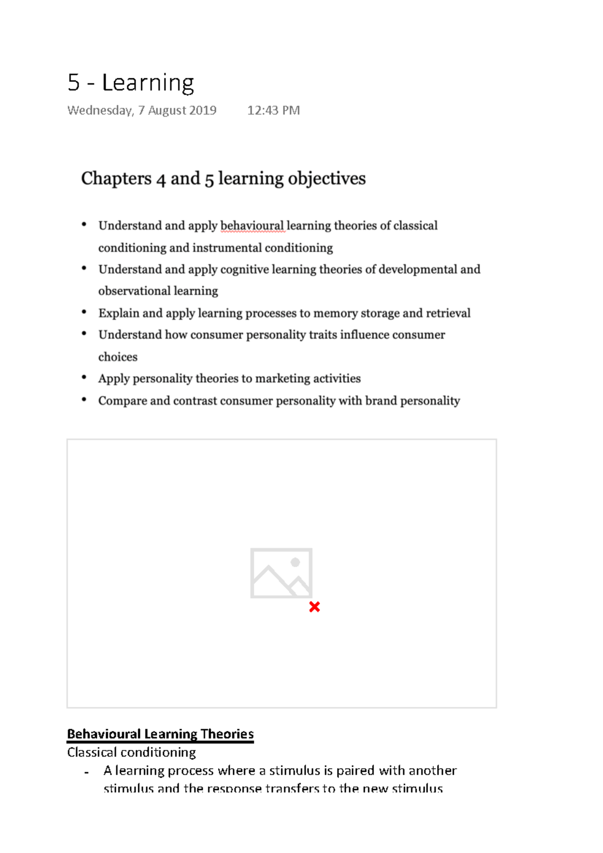 MARK202 Lecture 5 - Warning: TT: undefined function: 32 Behavioural Learning Theories Classical ...