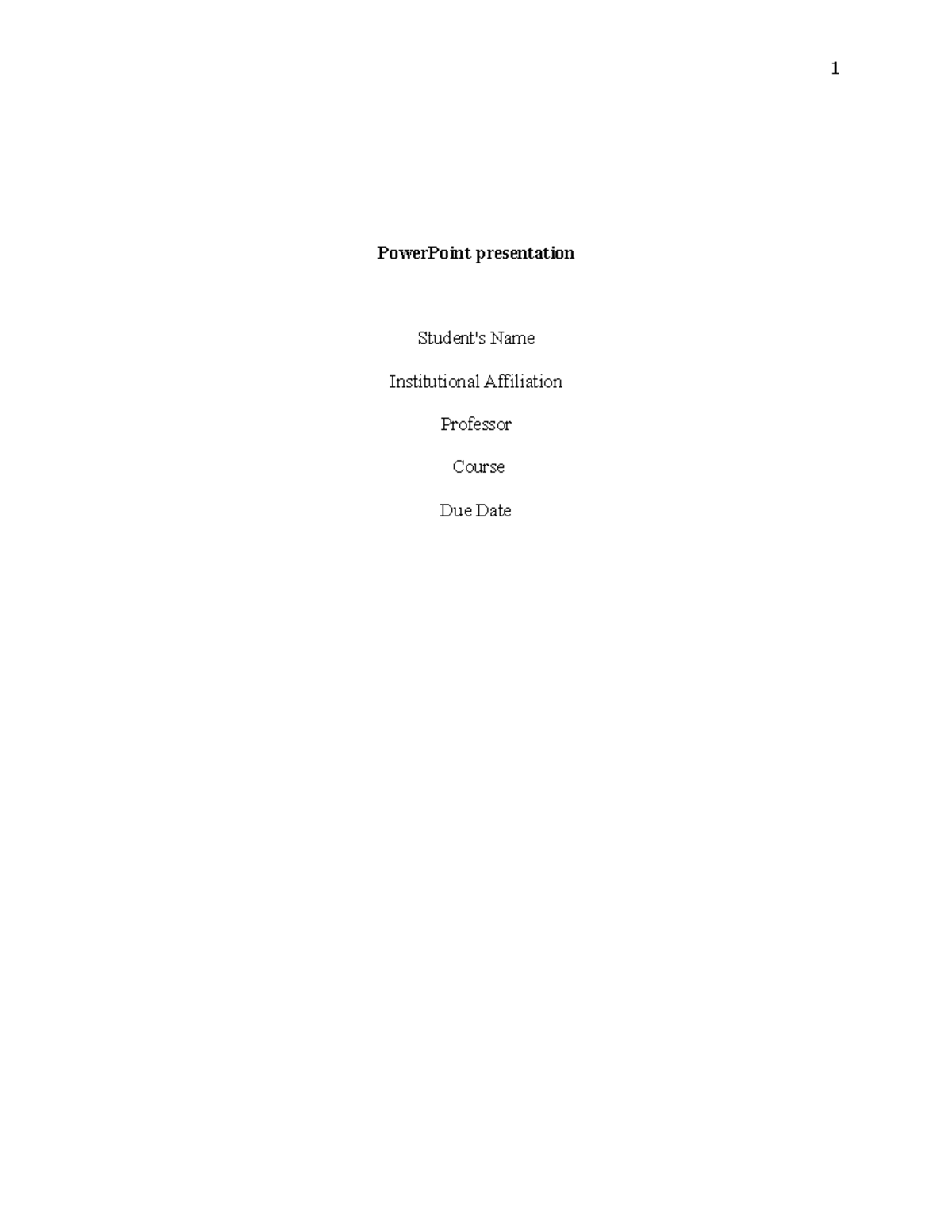 Power Point presentation - PowerPoint presentation Student's Name ...