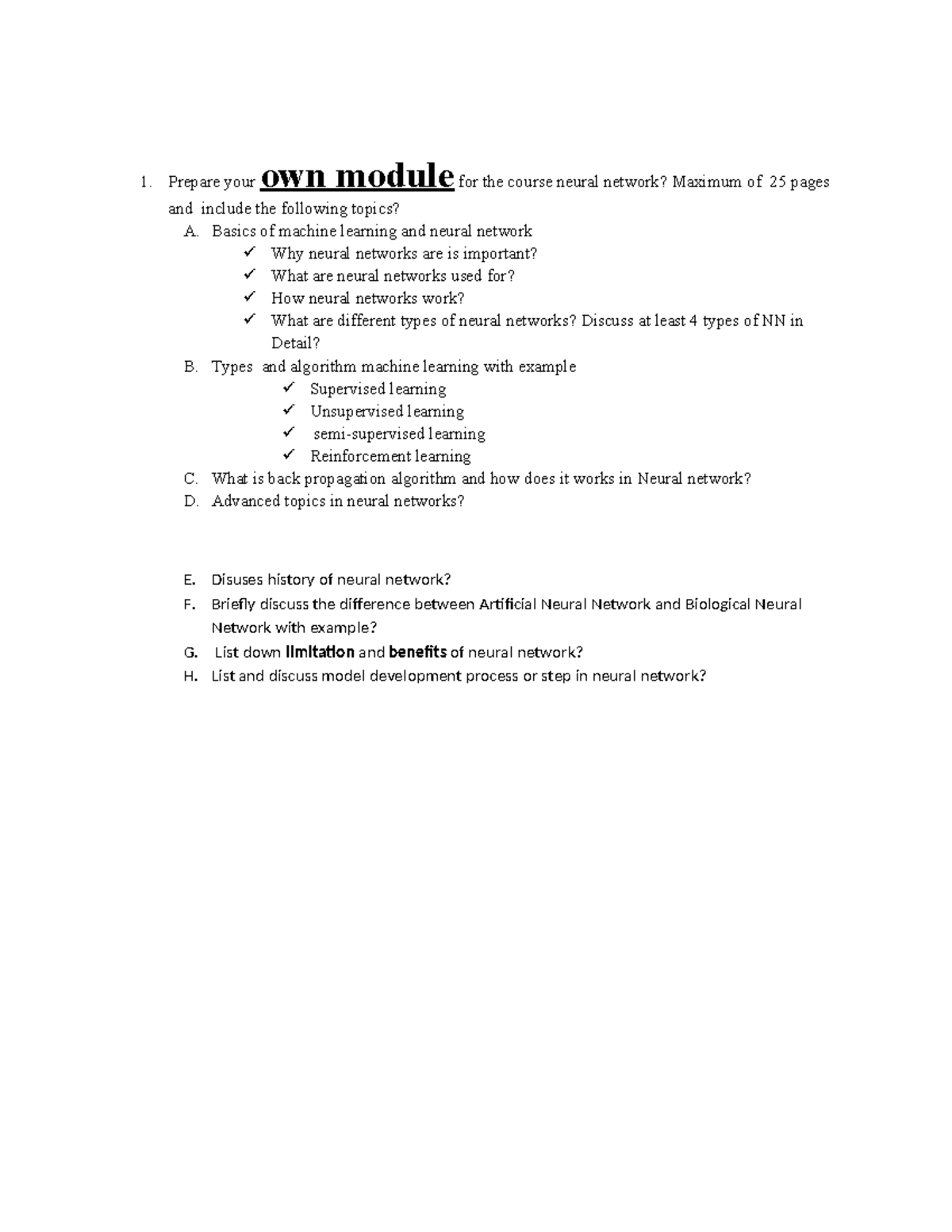 Neural Network Assignment 1 Prepare Your Own Module For The Course Neural Network Maximum Of