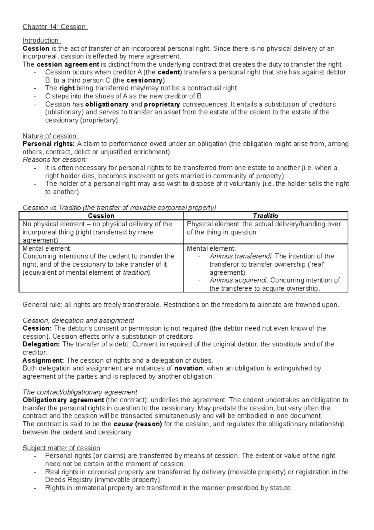 Chapter 14 - Complete - Summary Law of Contract 202 [4] - Chapter 14 ...