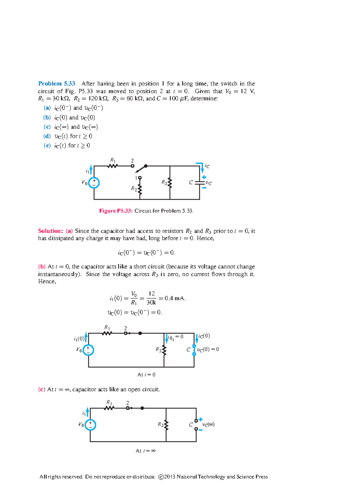 Pdfcoffee - Problem 5 After having been in position 1 for a long time, the switch in the circuit ...