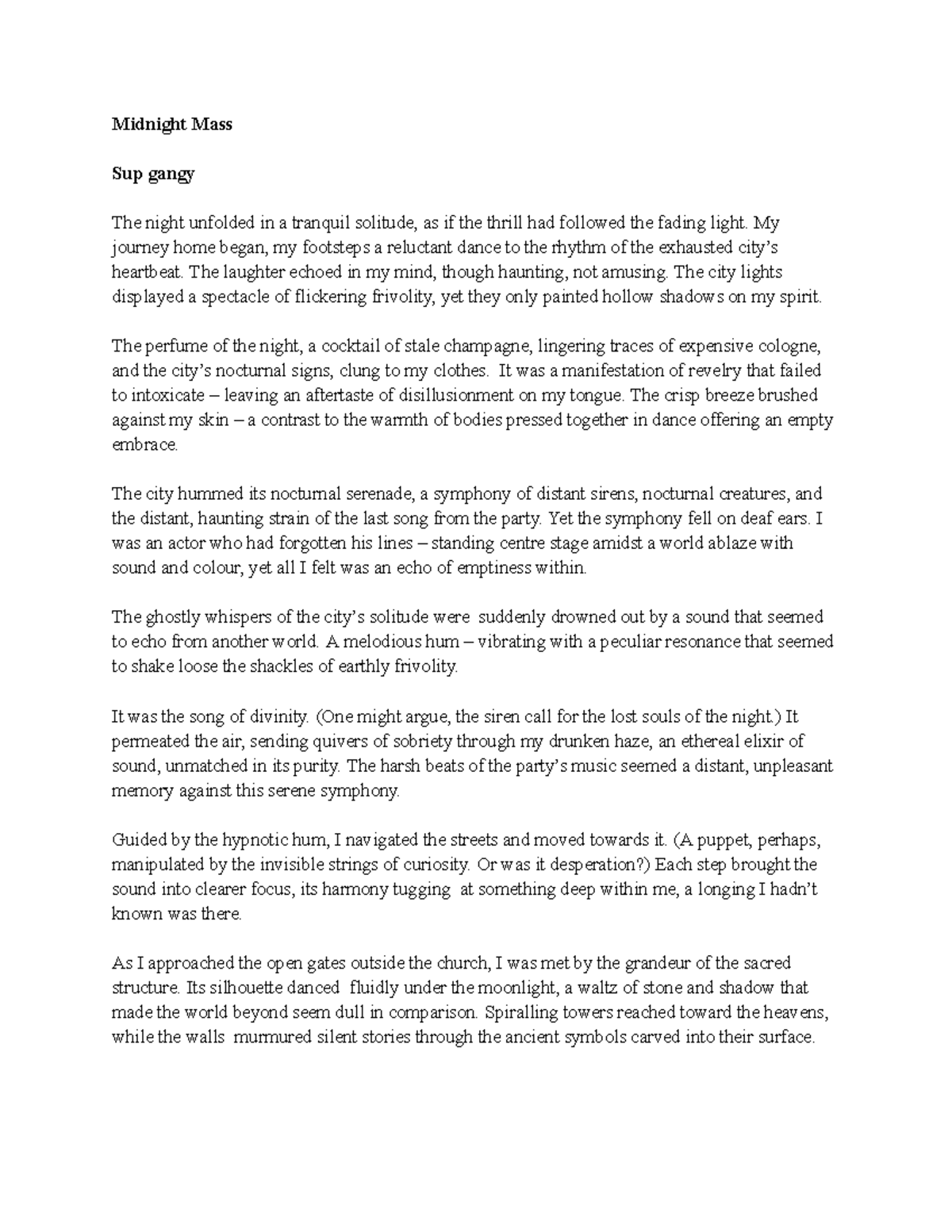 Midnight Mass - Midnight Mass Sup gangy The night unfolded in a ...