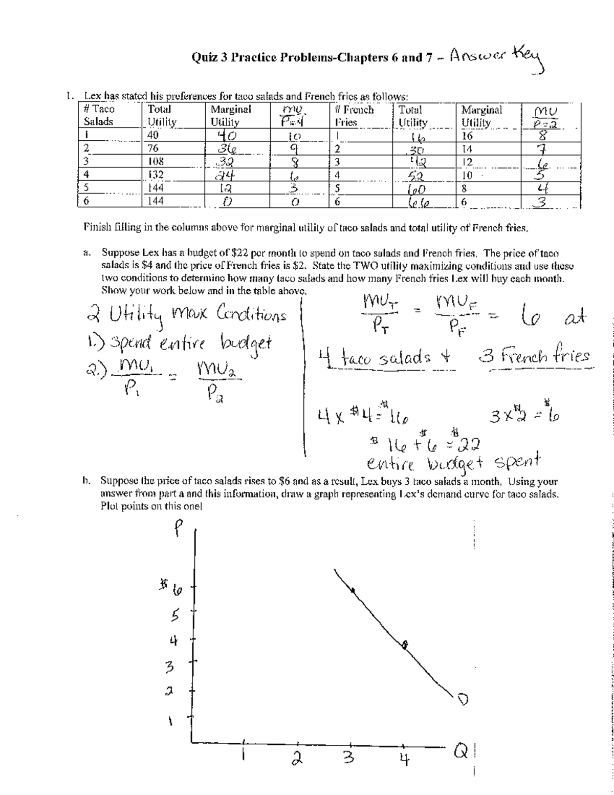 Quiz Prep 3 Answer Key - Dr. Kimberly Mencken Microeconomics is a ...