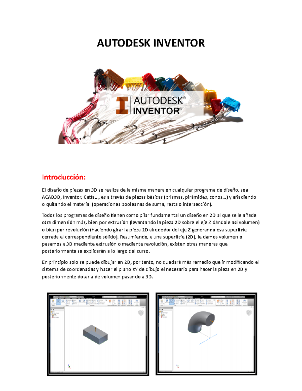 Autodesk Inventor - AUTODESK INVENTOR Introducción: El diseño de piezas ...
