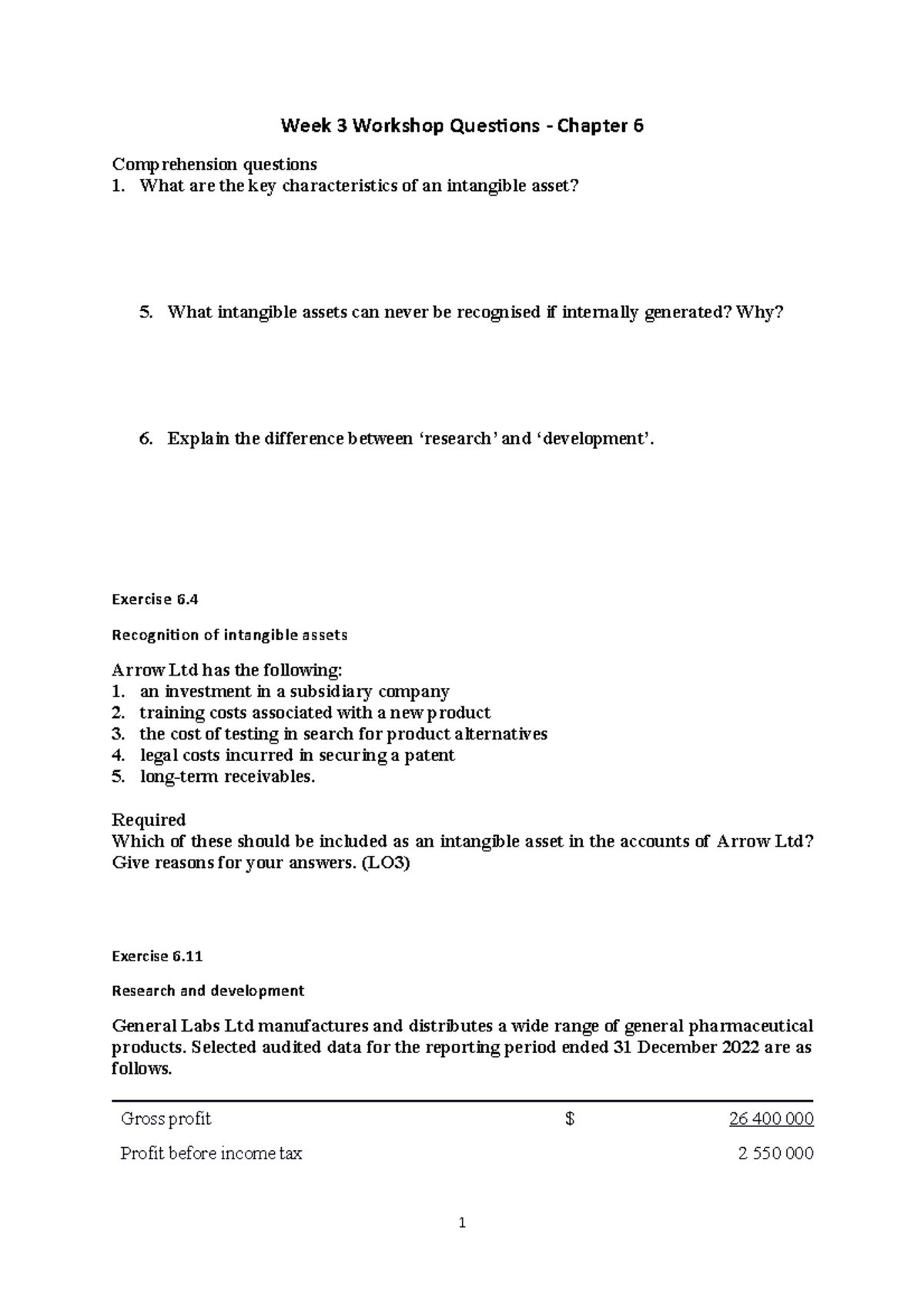 Week 3 Workshop Questions - Chapter 6 - Week 3 Workshop Questions ...