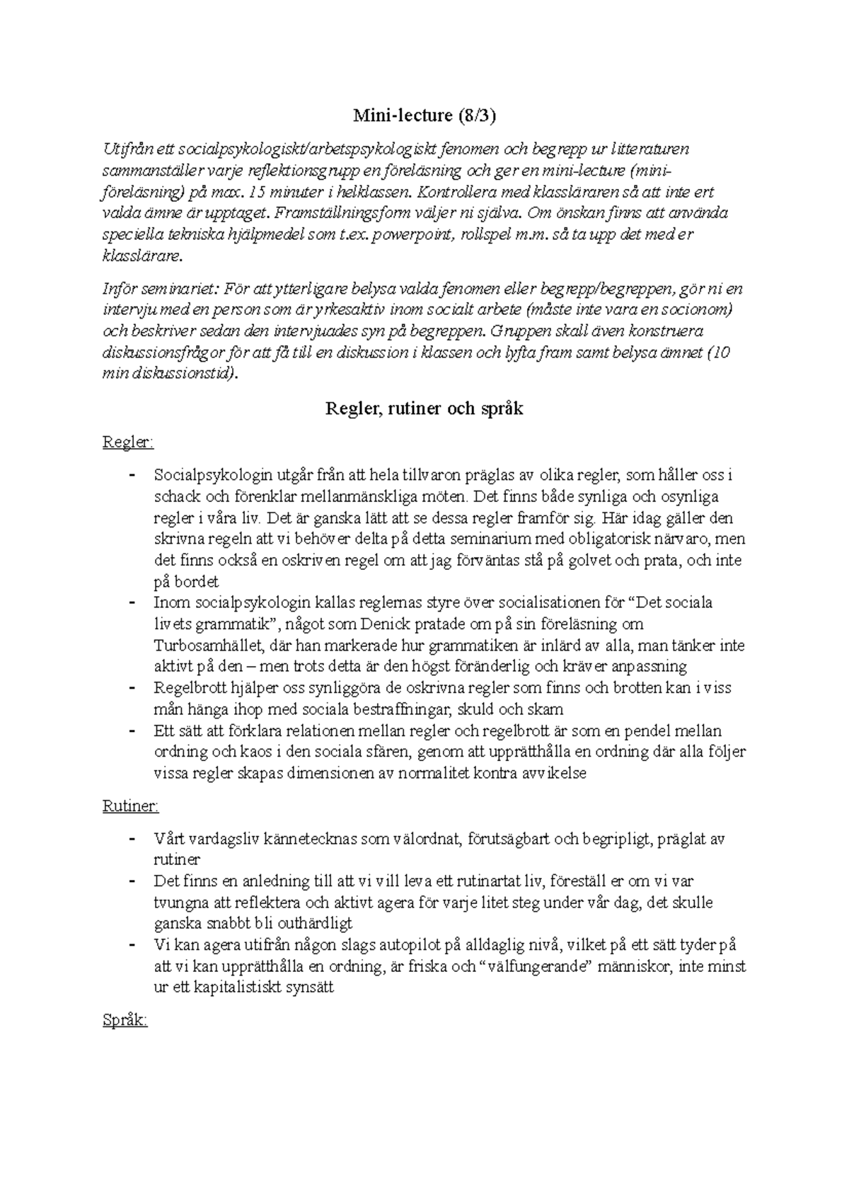 Mini lecture Docs Seminarium F rberedelse Mini lecture 8 3 mini-lecture-docs-seminarium-f-rberedelse-mini-lecture-8-3