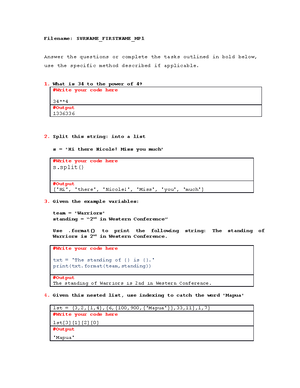 Machine problem 1 - Filename: SURNAME_FIRSTNAME_MP Answer the questions ...