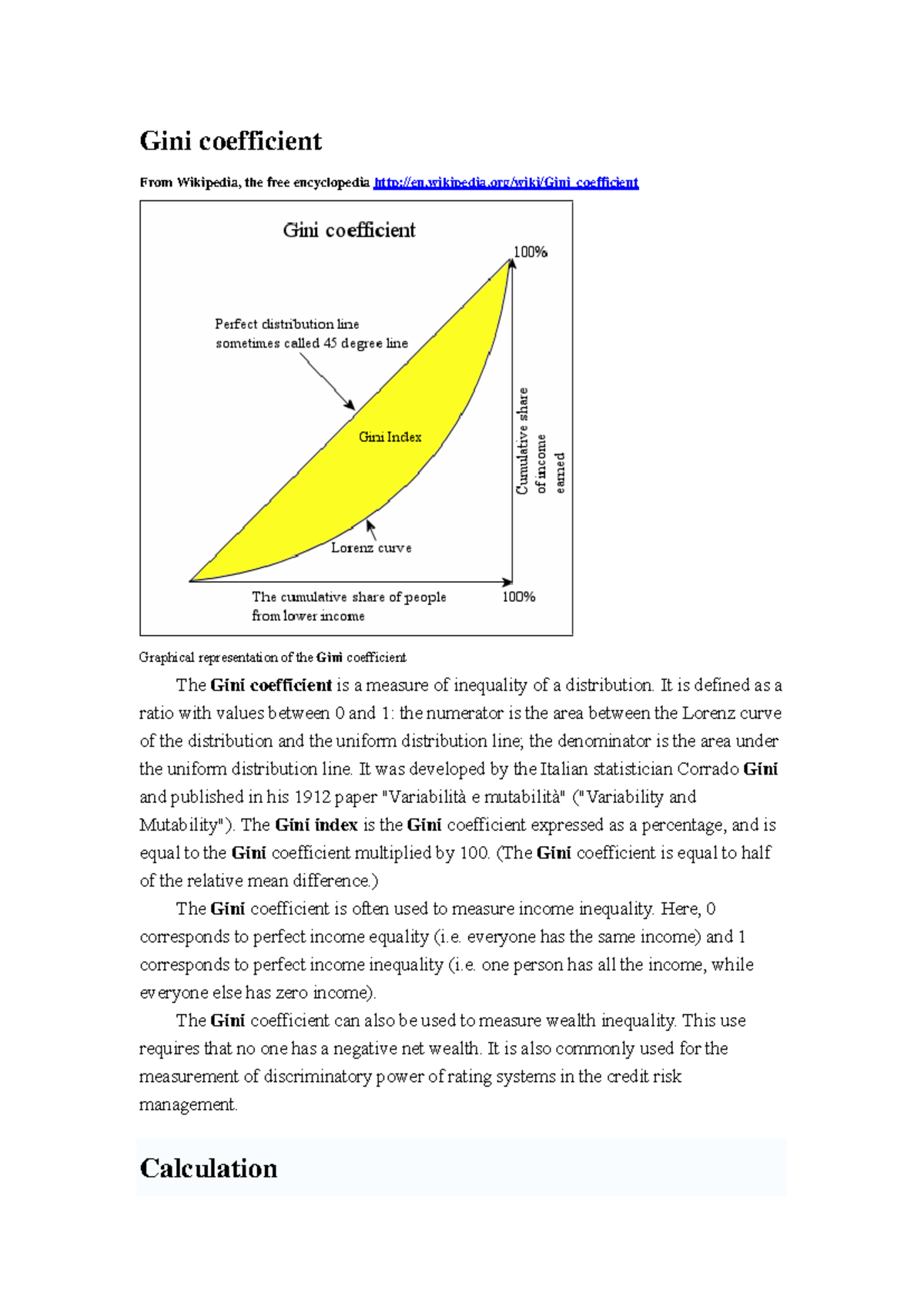 Gini - Solutions - Gini coefficient From Wikipedia, the free ...