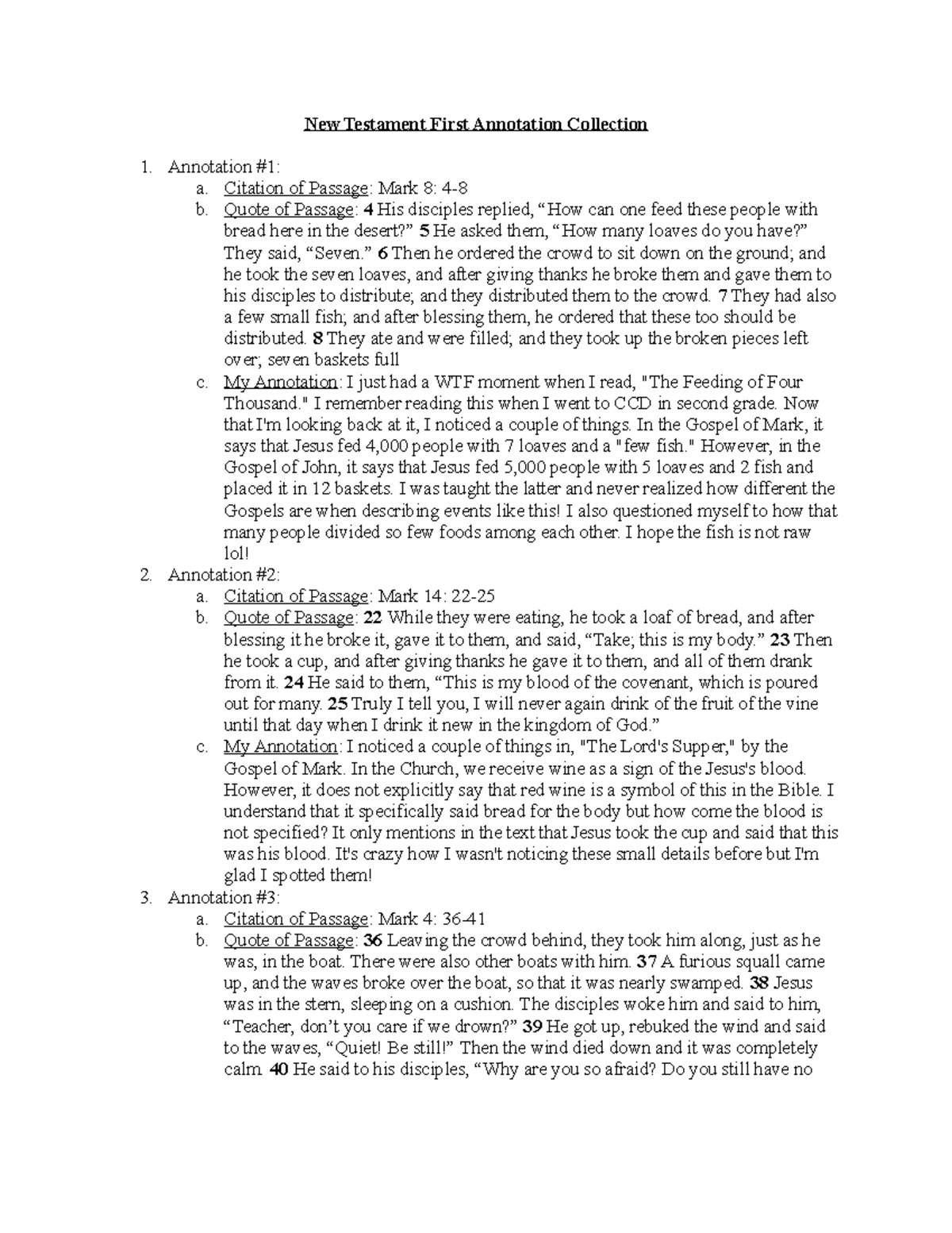 NT First Annotation Notes - New Testament First Annotation Collection ...
