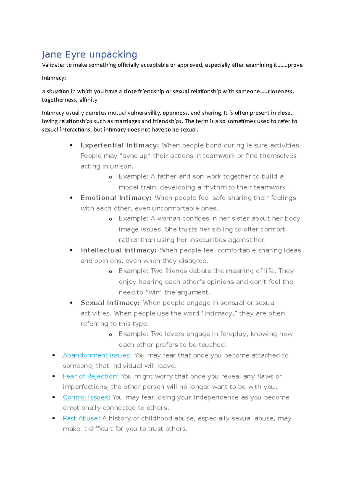 English class notes- mainly on Jane Eyre - Jane Eyre unpacking Validate ...