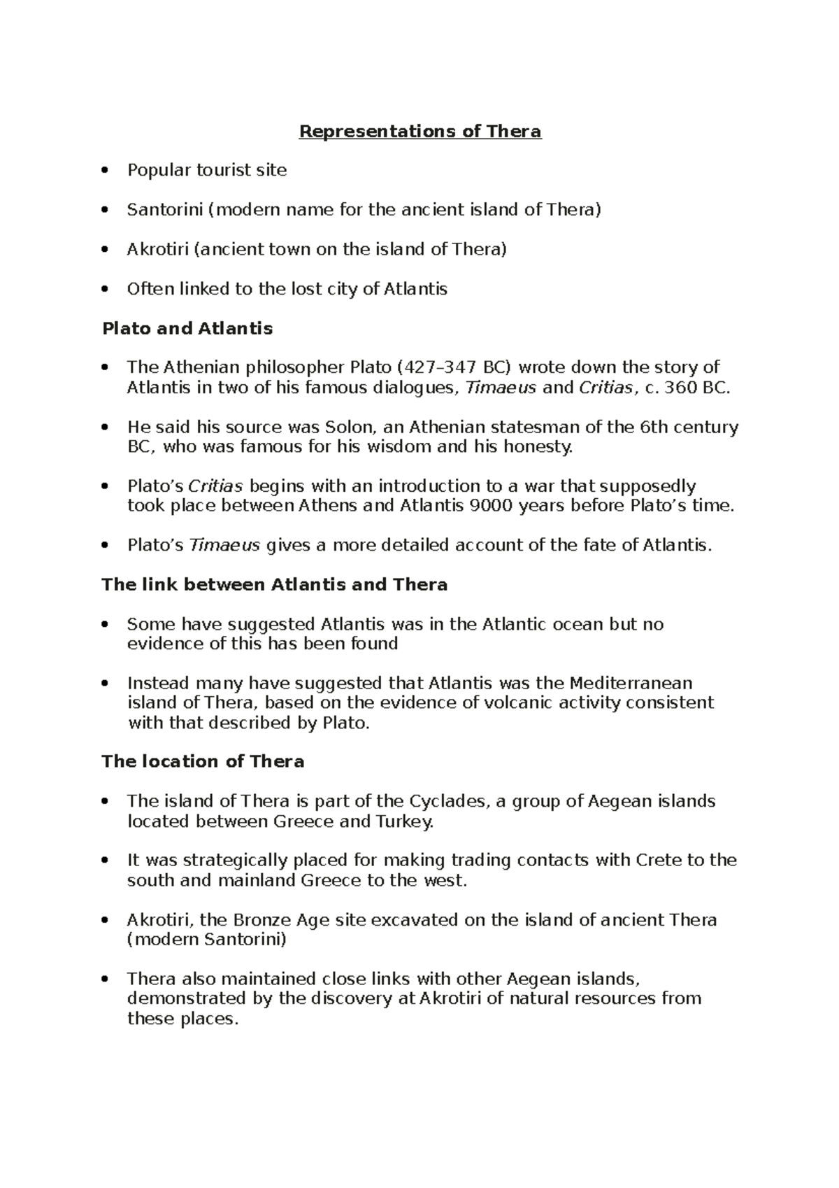 Thera study notes - Representations of Thera Popular tourist site ...