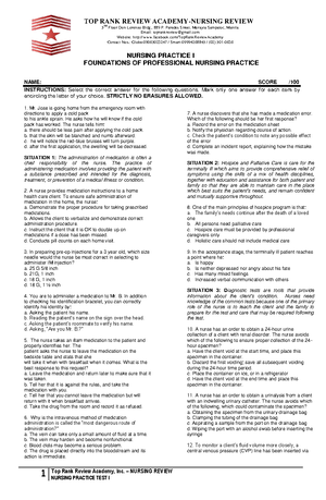 ONCOLOGY POST TEST ANSWER BANKS WITH RATIONALE AND EXPLANATION FOR EXAM ...
