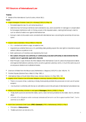 PIL Outline - Summary for PIL - Public International Law I. The Sources ...