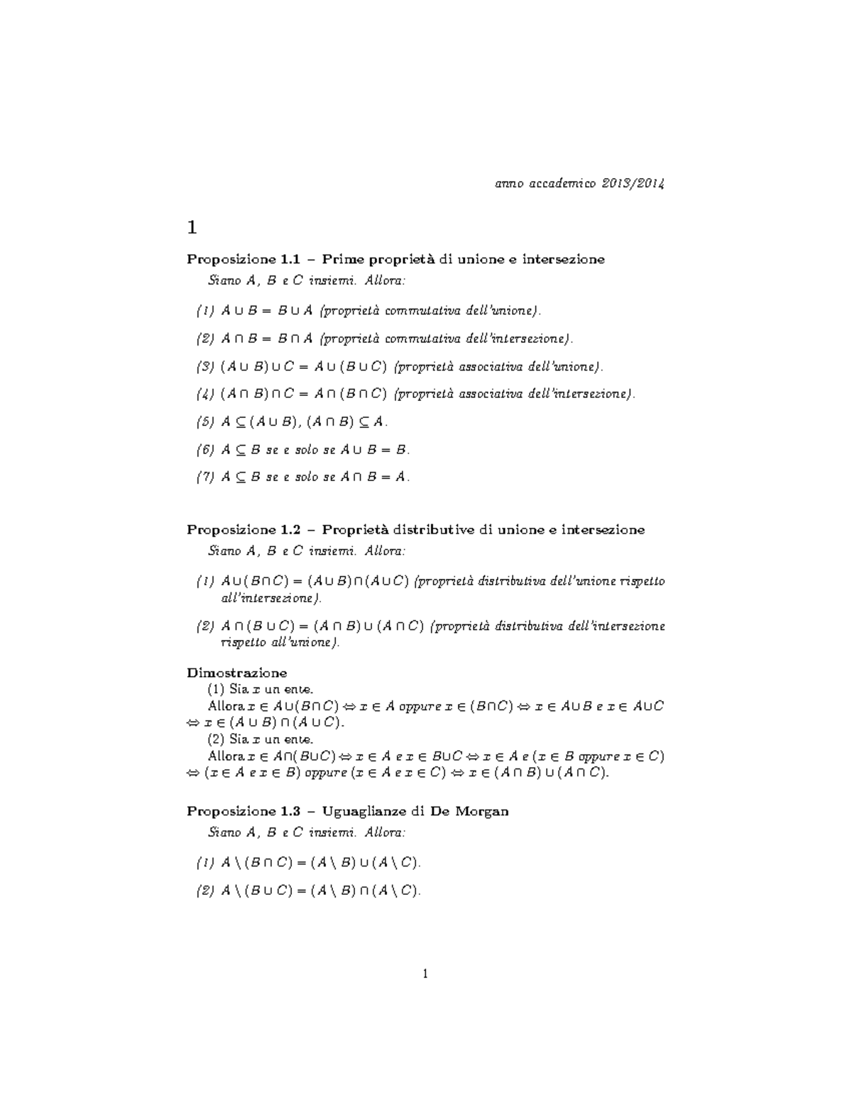 Appunti - matematica - anno accademico 1 Proposizione 1 Prime a di ...