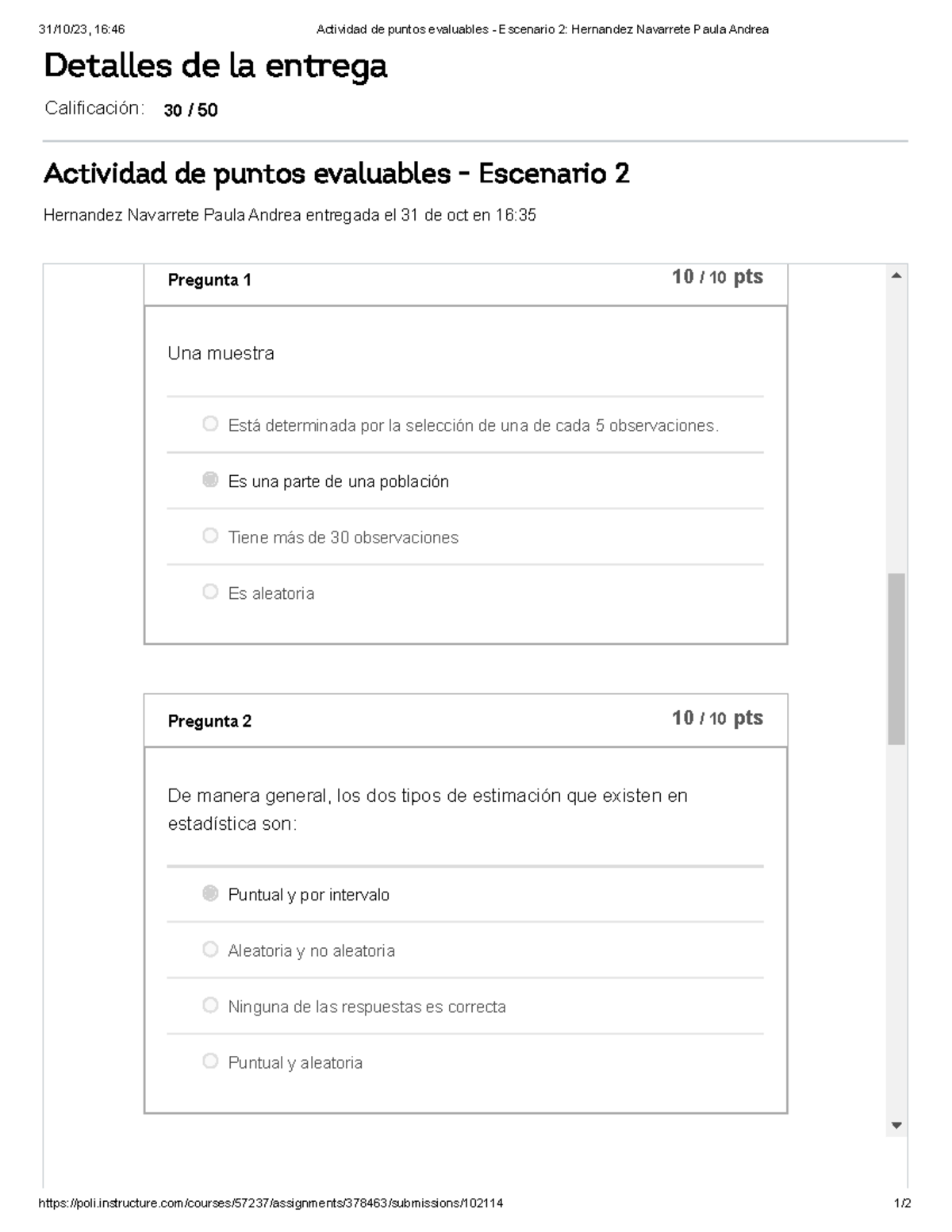 Actividad de puntos evaluables - Escenario 2 Hernandez Navarrete Paula Andrea - - Studocu