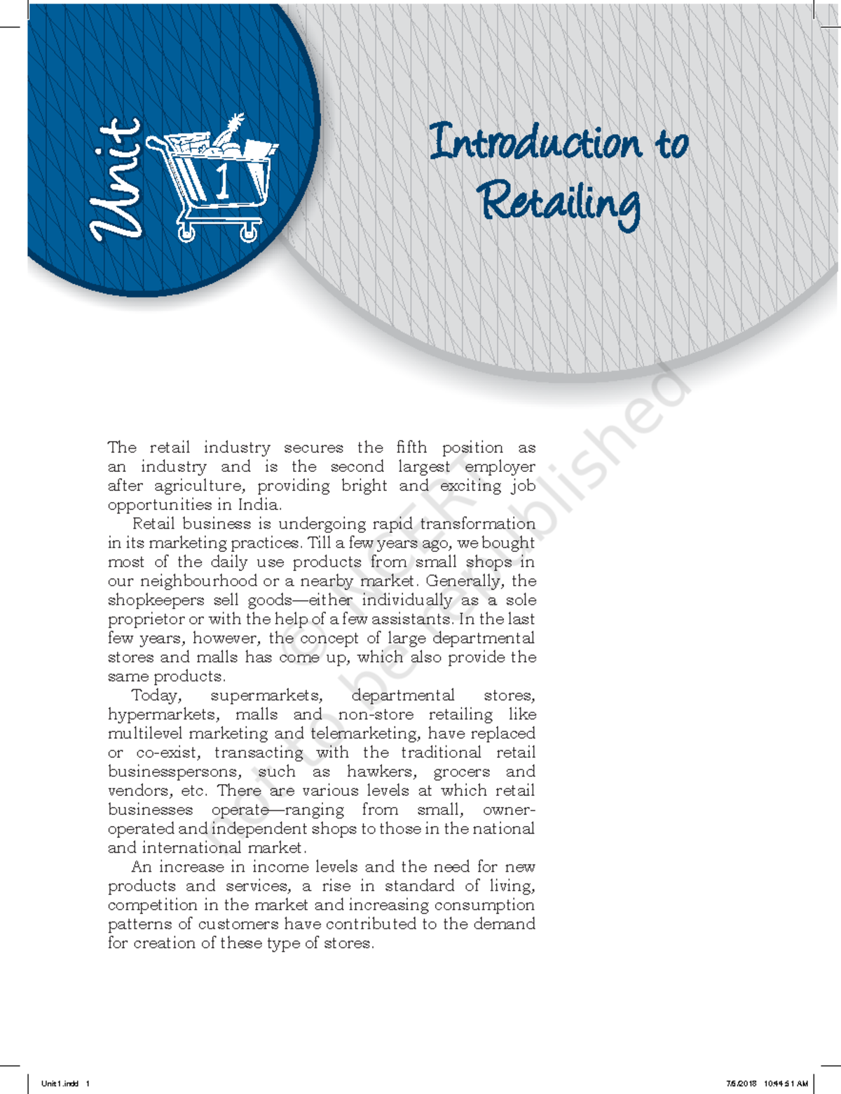 Introduction to retailing notes - The retail industry secures the fifth ...
