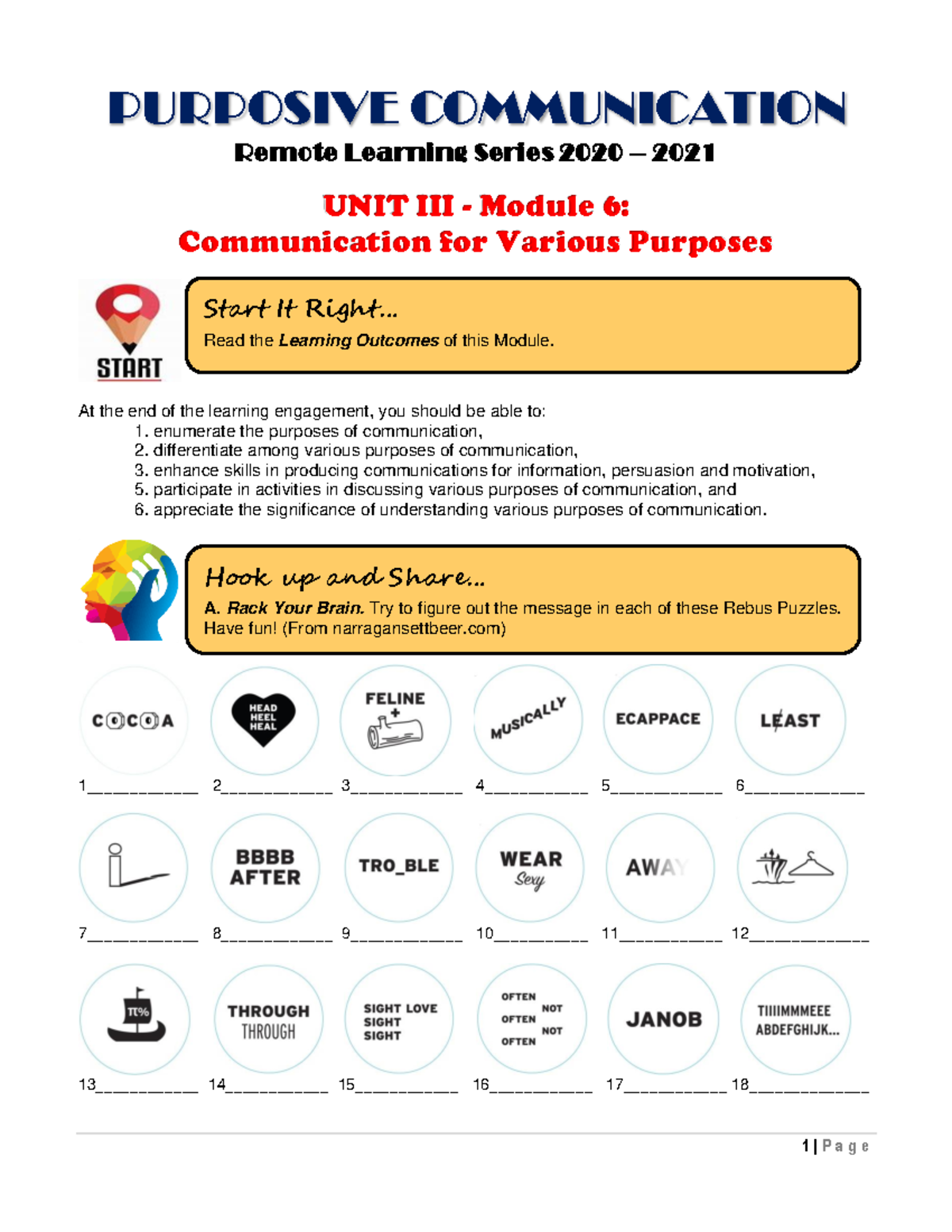GEPC Module 3 - PURPOSIVE COMMUNICATION Remote Learning Series 20 20 ...