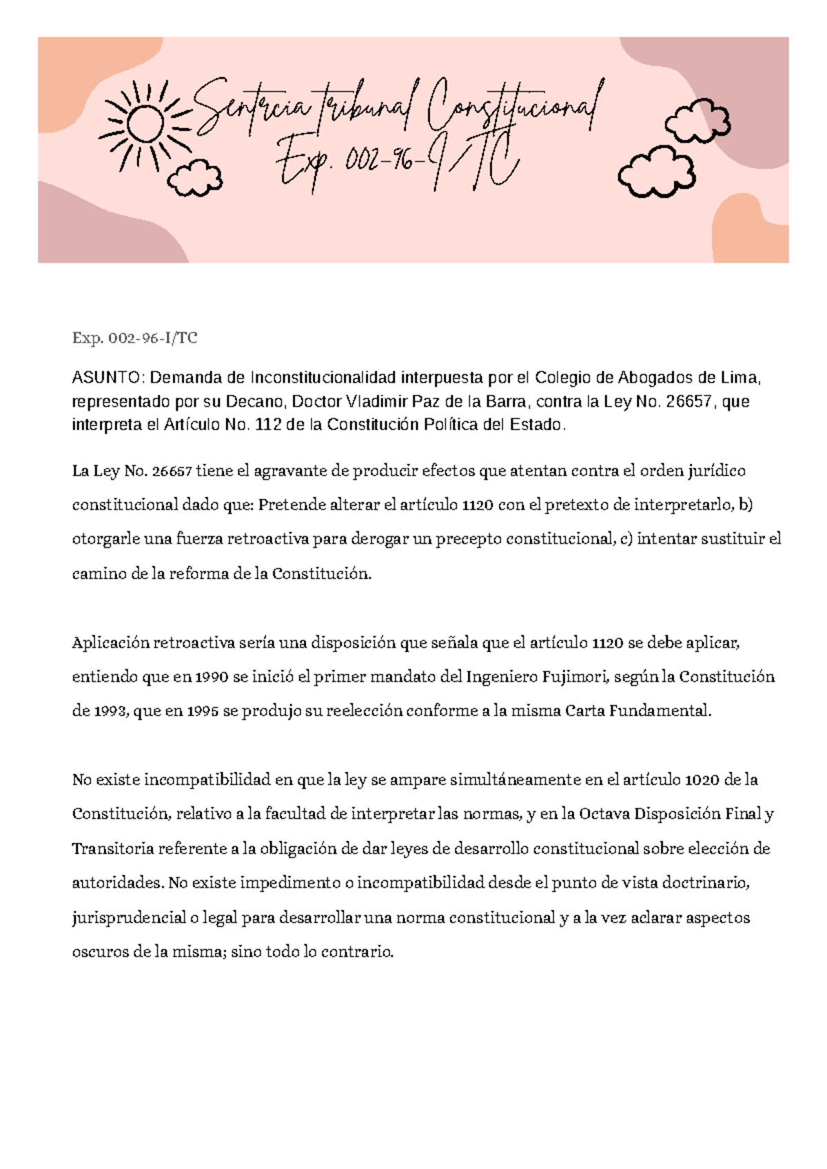 Kim Chun Hei - sss - Exp. 002-96-I/TC ASUNTO: Demanda de ...