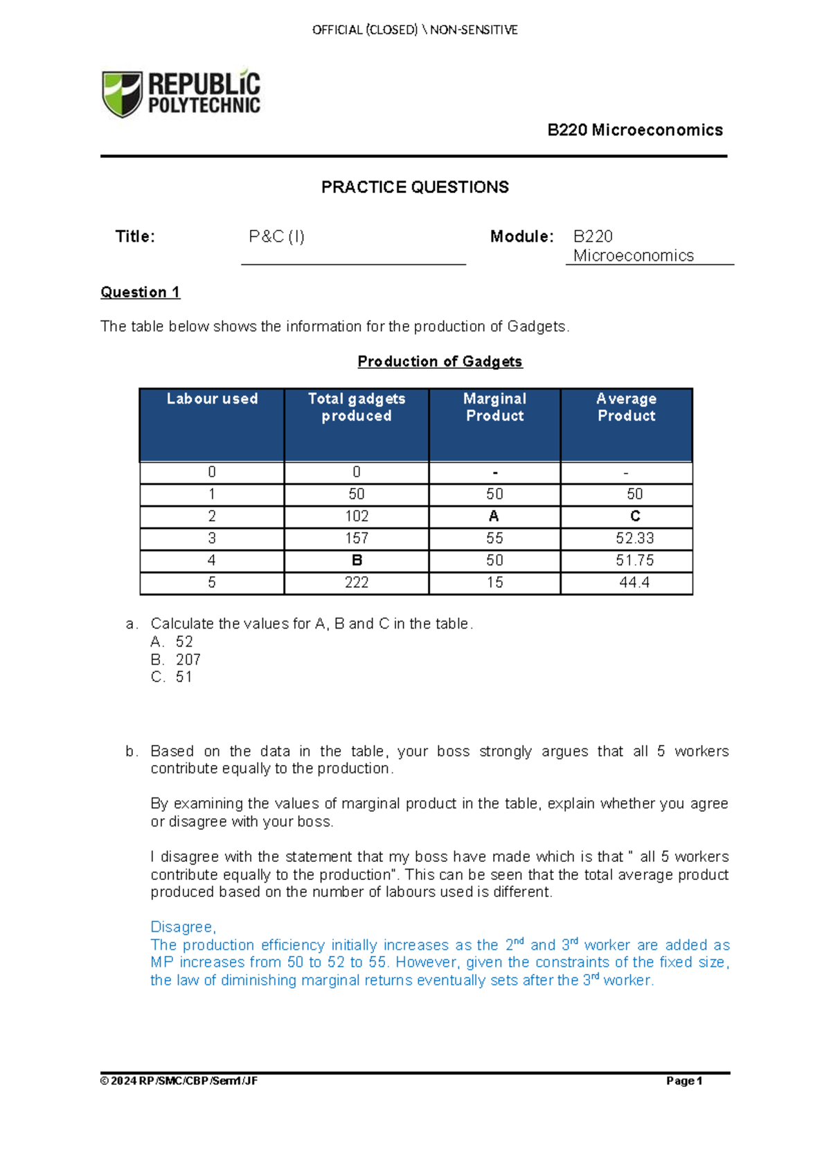 AY24 Sem1 B220 MI07 Practice Student 20240426 - B220 Microeconomics ...