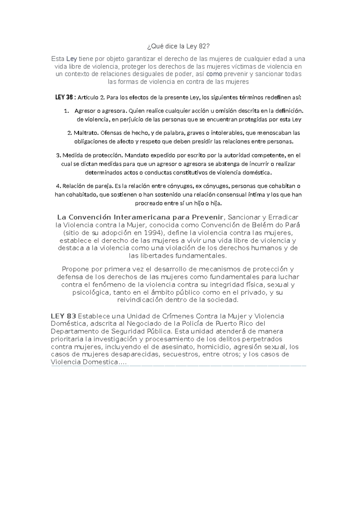 Qué dice la Ley 82 - ¿Qué dice la Ley 82? Esta Ley tiene por objeto ...