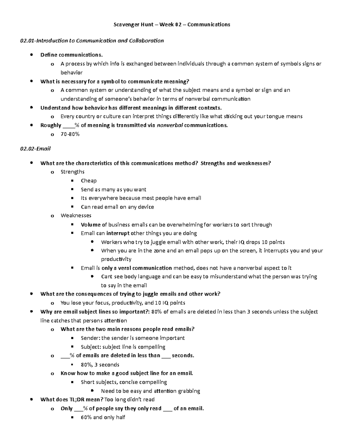 Scavenger Hunt 02-Communications Fall 2020-1 - Scavenger Hunt – Week 02 ...